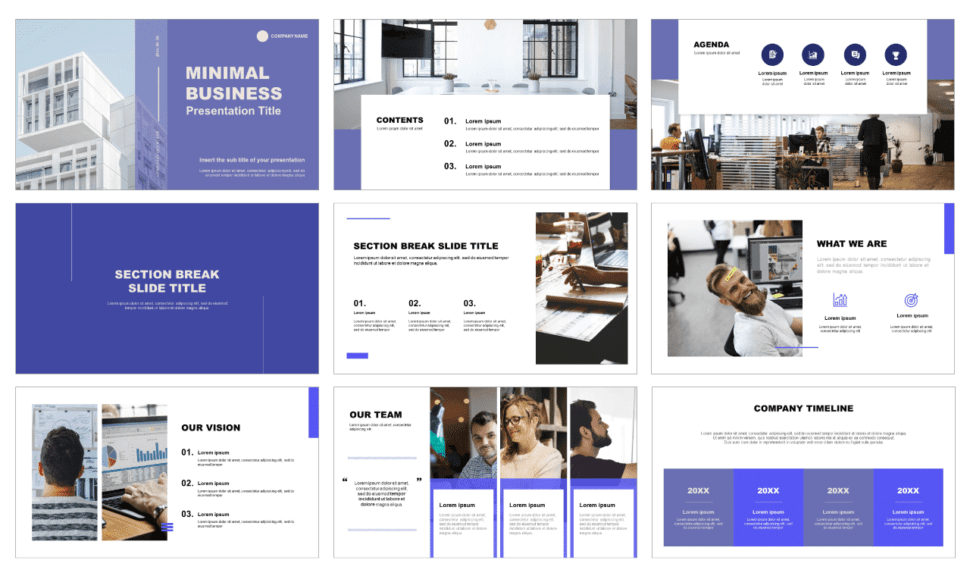 Minimal Business Free powerpoint template and Free Google slides theme