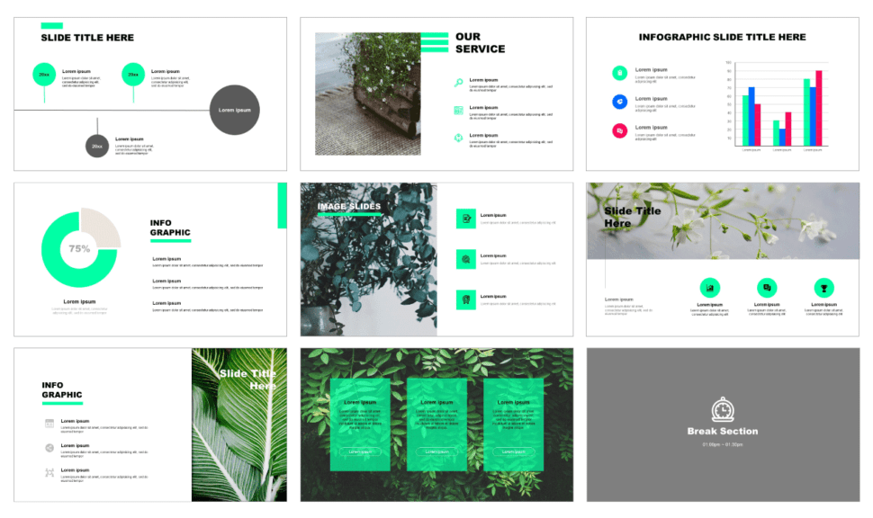 Business report Free powerpoint template and Free Google slides theme