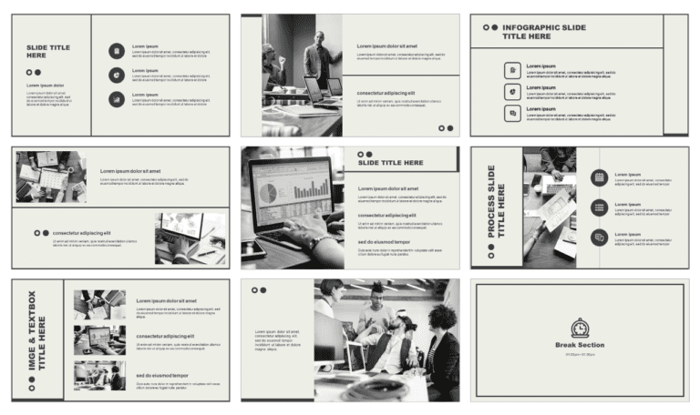 Grayscale Tone Free presentation templates (PPT and Google slides)