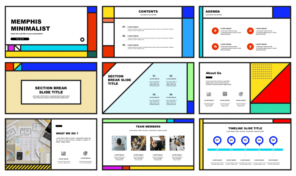 Memphis minimalist Free presentation templates - Google slides & PPT