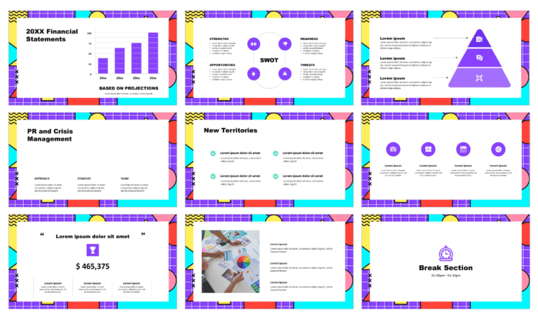 Memphis Style Free Presentation Templates - PowerPoint & Google slides