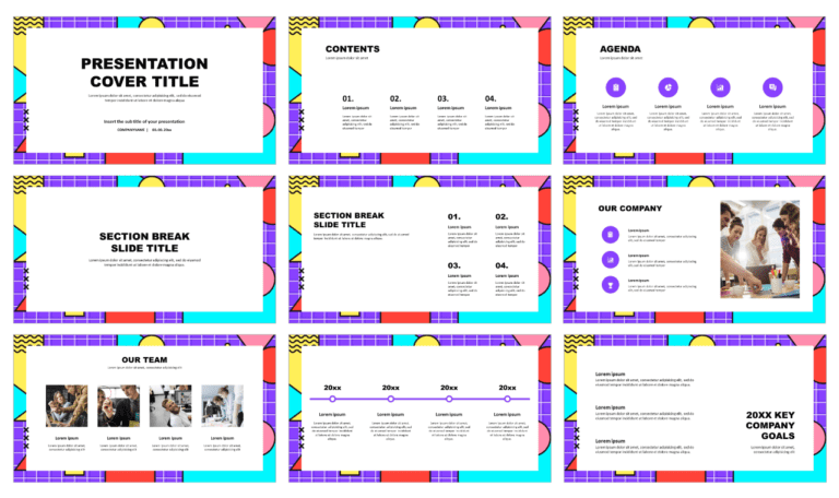 Memphis Style Free Presentation Templates - PowerPoint & Google slides