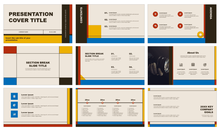 Minimal Geometric Free PowerPoint Templates Google slides theme