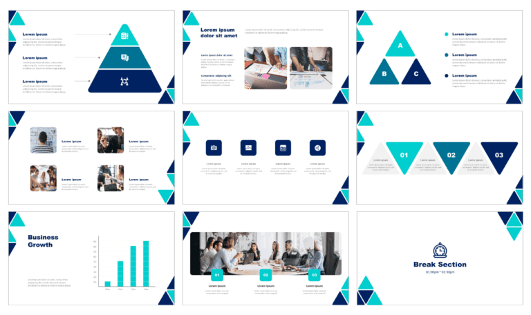 Modern Triangle Free Google Slides Theme PowerPoint Template Design