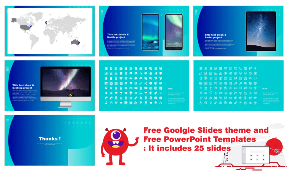 Blue-Green Multi-purpose Free PowerPoint template Google Slides theme