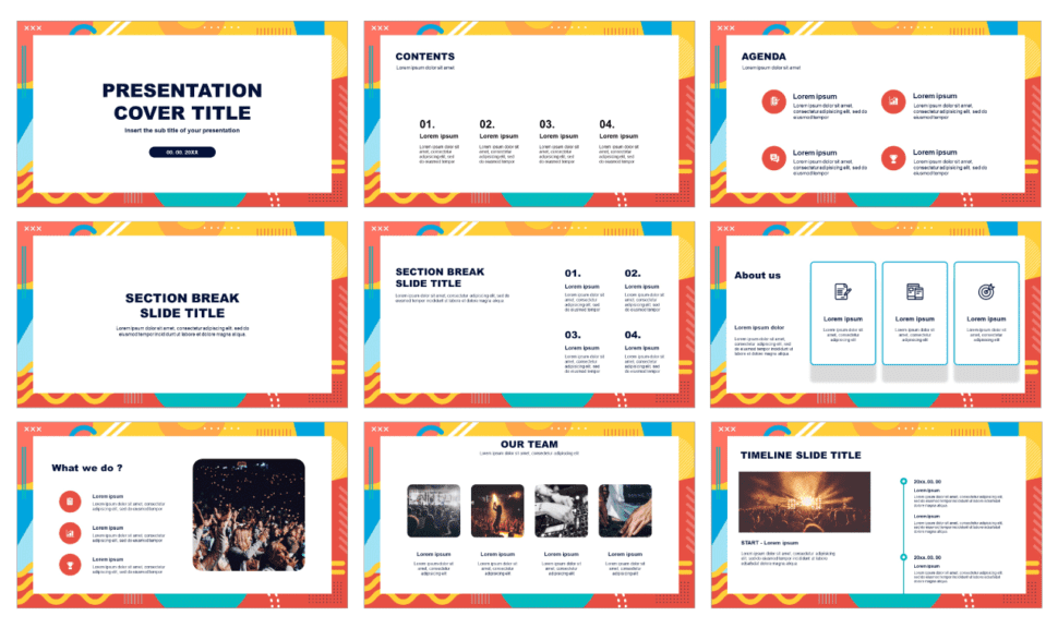 Geometric pattern frame Free PowerPoint templates Google Slides themes