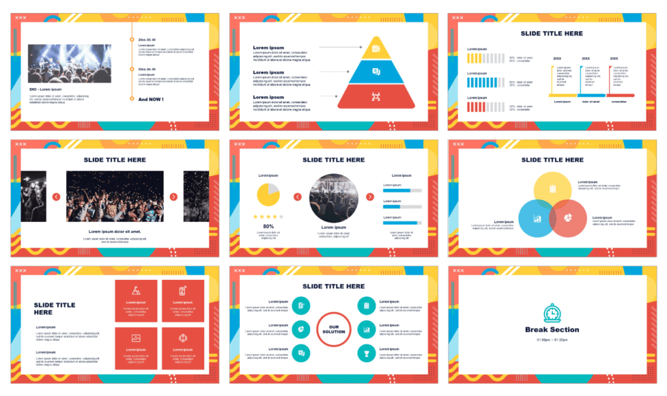 Geometric pattern frame Free PowerPoint templates Google Slides themes