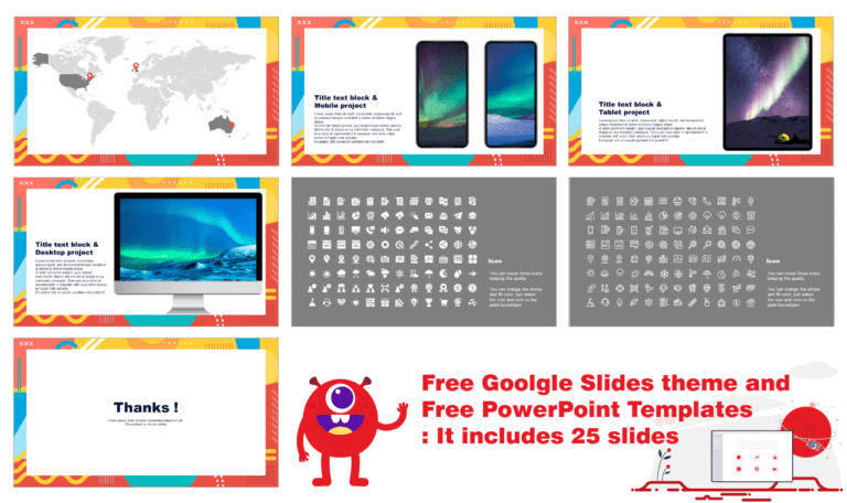 Geometric pattern frame Free PowerPoint templates Google Slides themes
