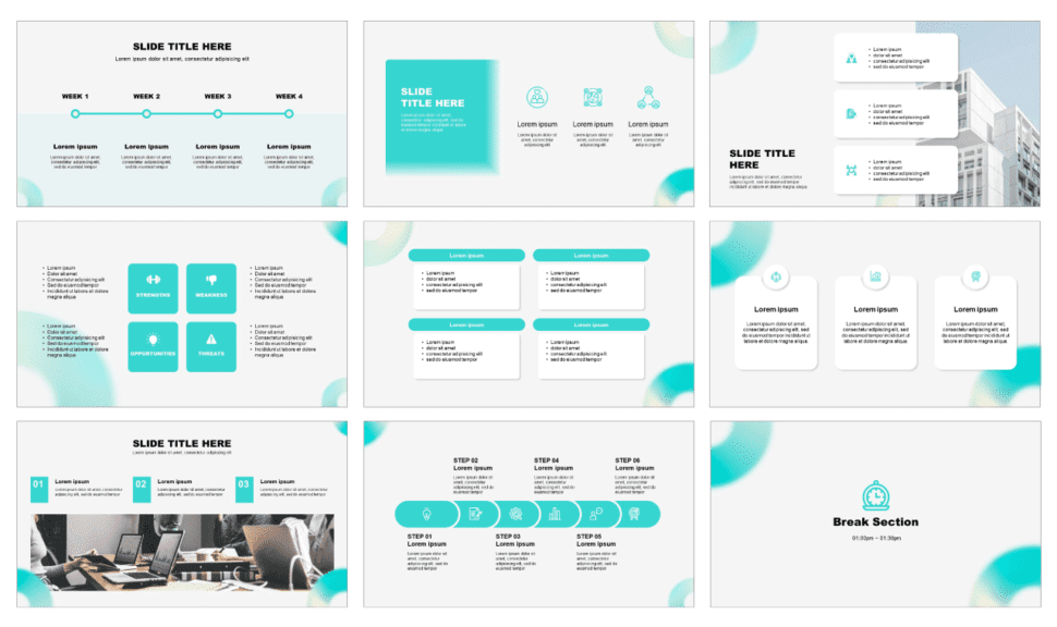 Holographic Gradient Free PowerPoint Templates Google Slides Themes