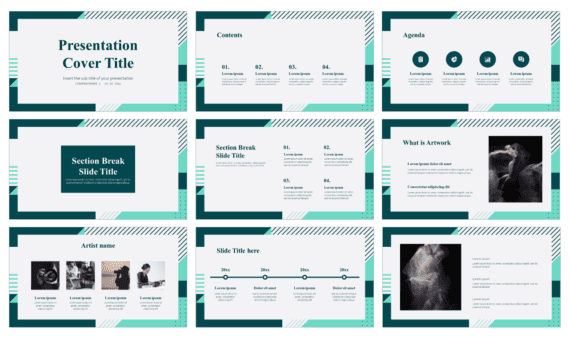 Artist Artwork Frame Free PowerPoint Templates Google Slides Themes