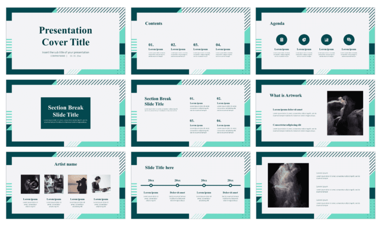 Artist Artwork Frame Free PowerPoint Templates Google Slides Themes