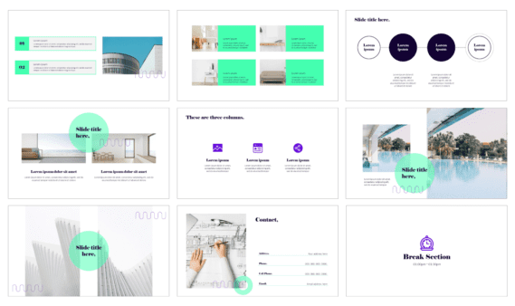 Modern Geometric Portfolio Free Google Slides PowerPoint Templates