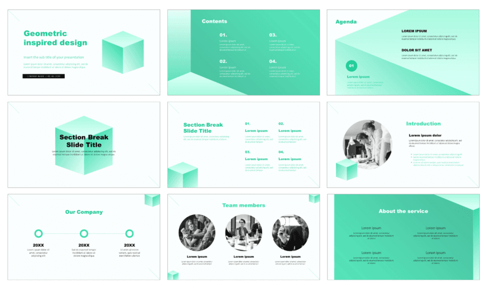 Geometric inspired design Free Google Slides and PowerPoint Template