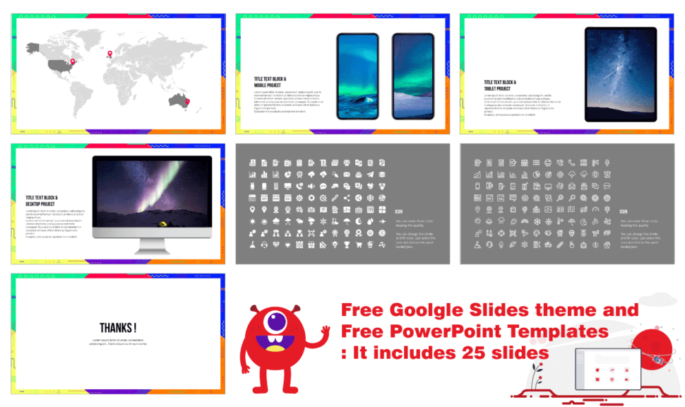 Funky Geometric Frame Free Google Slides Theme PowerPoint Template