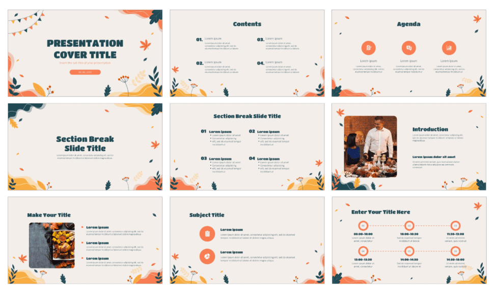 Happy Thanksgiving Day Free PowerPoint Template Google Slide Theme