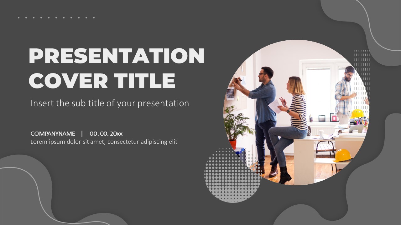 Modern Grayscale Wave Free PowerPoint Template Google Slide Theme