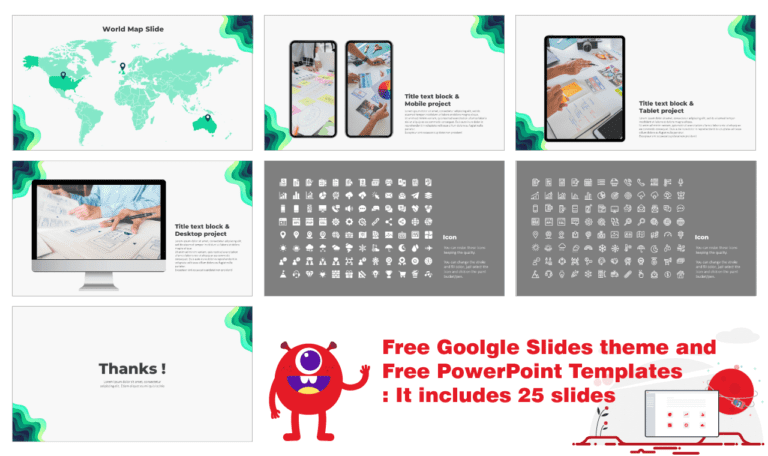 Wave Overlapping presentation template for Google Slides & PowerPoint