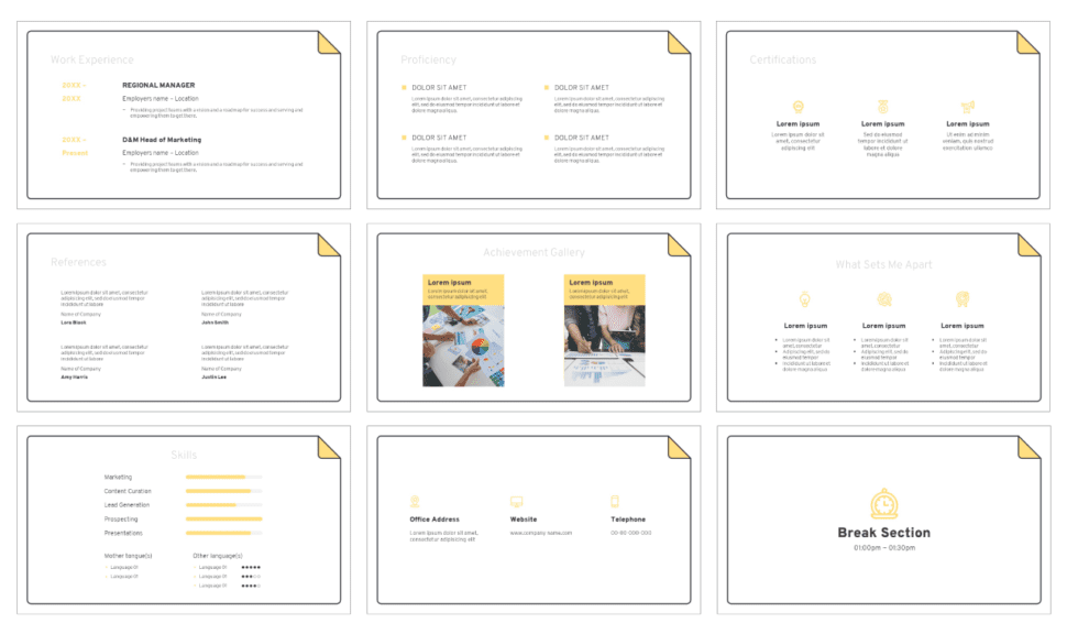 Curriculum Vitae Free Presentation Template - Google Slides PowerPoint
