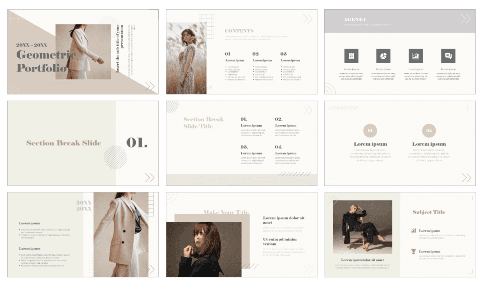 Geometric Portfolio Free Google Slides Theme and PowerPoint Template