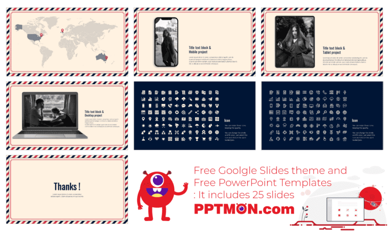 Vintage Postcard Free PowerPoint Template Google Slides Theme