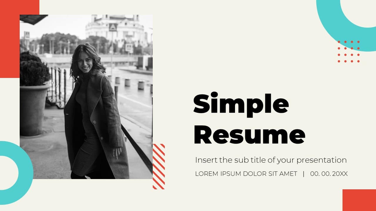 Simple Resume Free Presentation Template - Google Slides PowerPoint