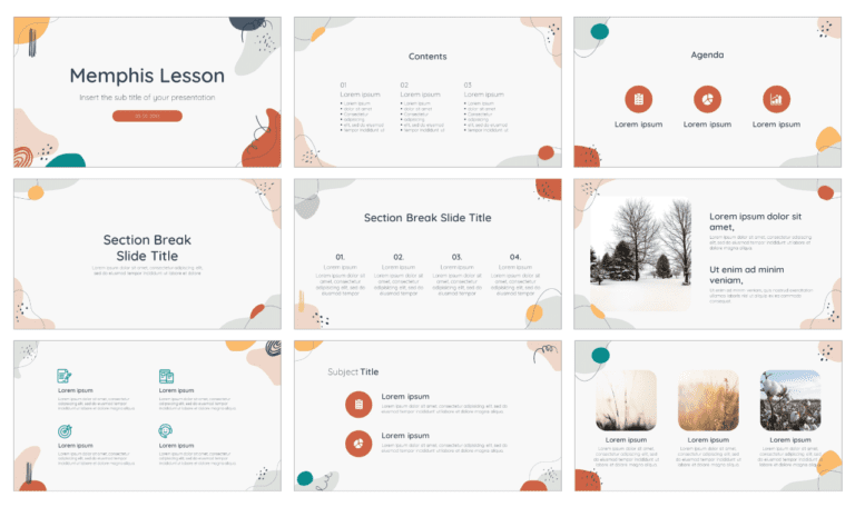 Memphis Lesson Free PowerPoint Template and Google Slides Theme