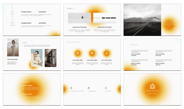 Point dot Resume Free PowerPoint Template and Google Slides Theme