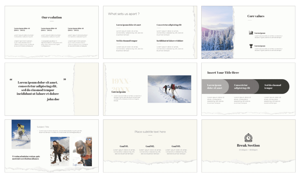 Winter Adventures Free PowerPoint Template and Google Slides Theme