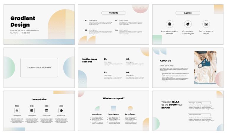 Gradient Design Free PowerPoint Template and Google Slides Theme