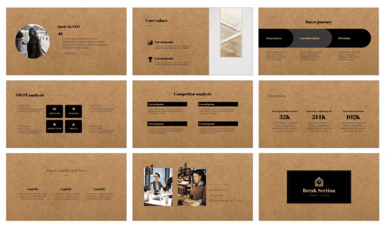 Kraft Paper Free PowerPoint Template and Google Slides Theme