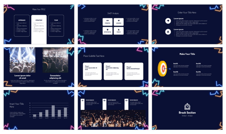 Neon Effect Free PowerPoint Template and Google Slides Theme