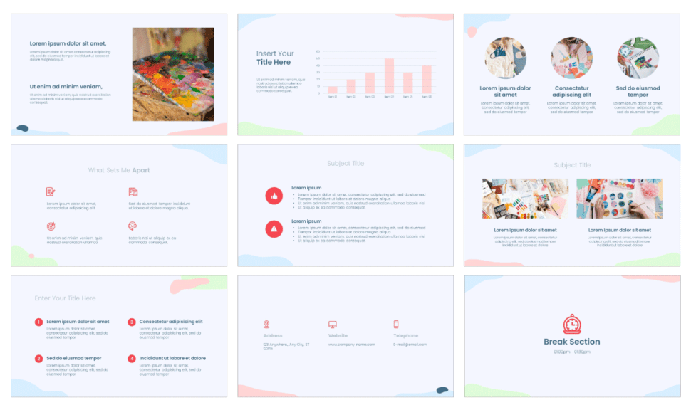 Painting Workshop Free PowerPoint Template and Google Slides Theme