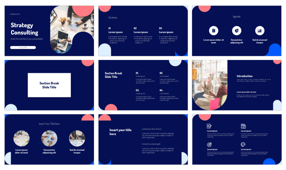 Strategy Consulting Free PowerPoint Template and Google Slides Theme