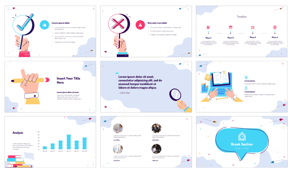 Creative Writing Class Free PowerPoint Template Google Slides Theme