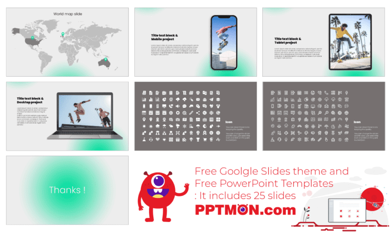 Neon gradients Free PowerPoint Template and Google Slides Theme