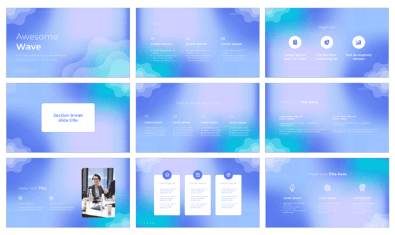 Awesome Wave Free PowerPoint Template and Google Slides Theme