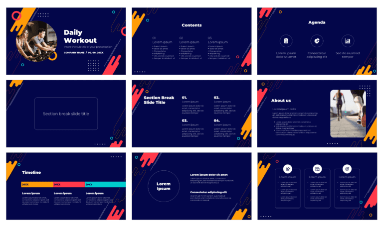 Daily Workout Free PowerPoint Template and Google Slides Theme
