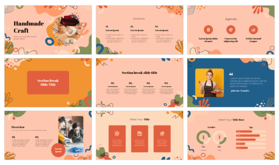 Handmade Craft Free PowerPoint Template and Google Slides Theme