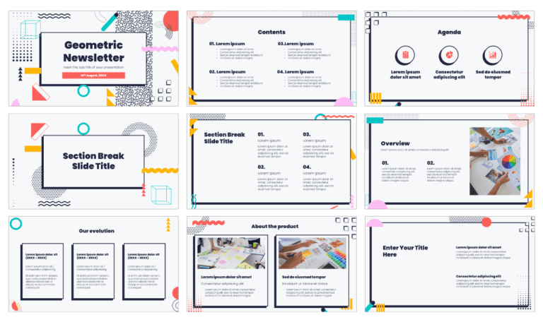 Geometric Newsletter Free PowerPoint Template Google Slides Theme