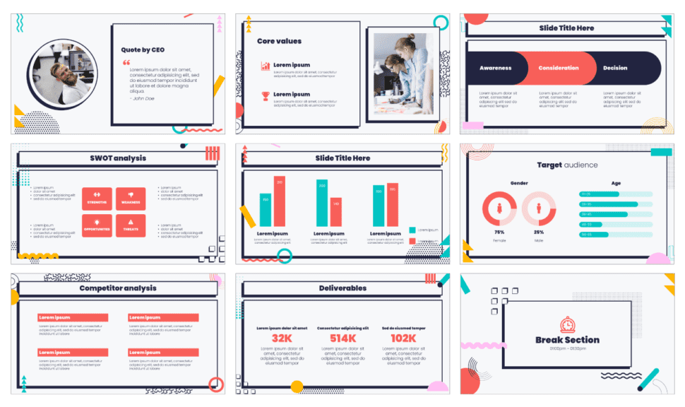 Geometric Newsletter Free PowerPoint Template Google Slides Theme