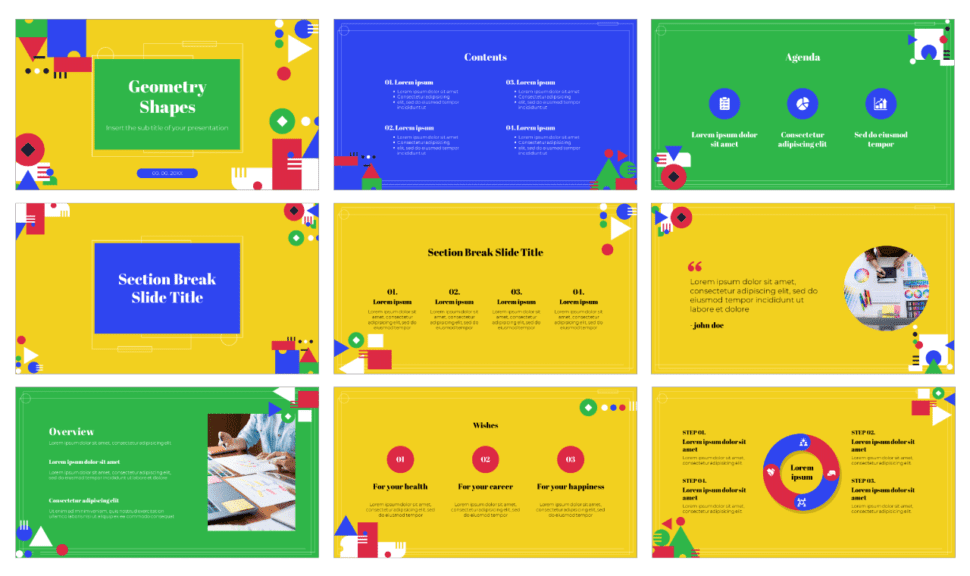 Geometry Shapes Free PowerPoint Template and Google Slides Theme
