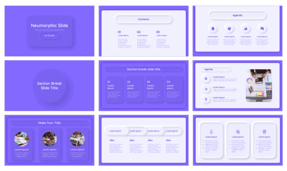 Neumorphic Slide Free PowerPoint Template and Google Slides Theme