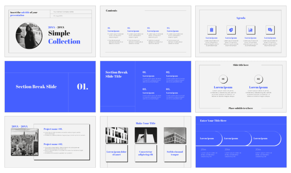 Simple Collection Free PowerPoint Template and Google Slides Theme