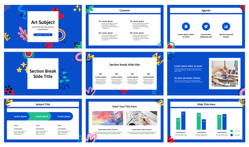 Art Subject Free PowerPoint Template and Google Slides Theme