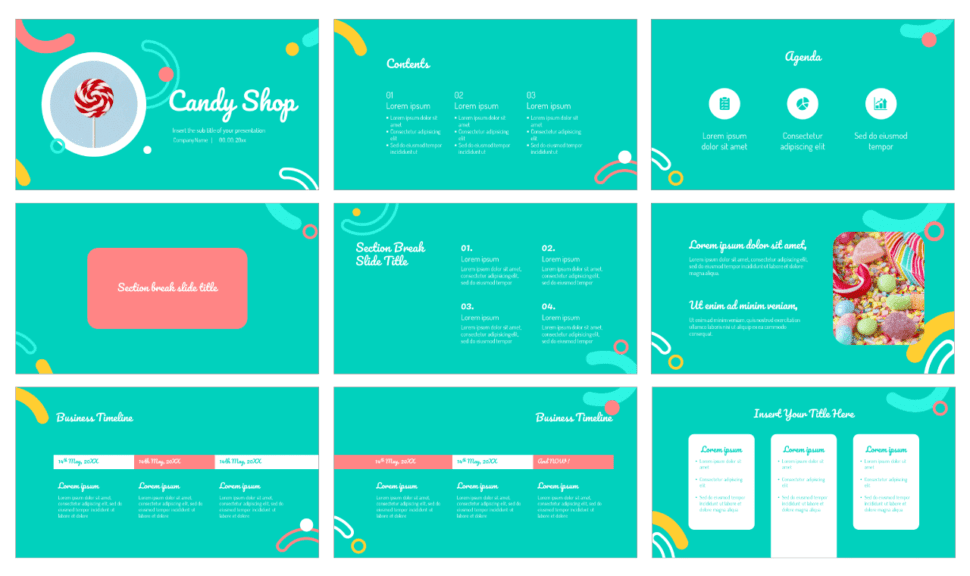 Candy Shop Free PowerPoint Template and Google Slides Theme