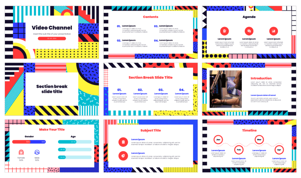 Video Channel Free PowerPoint Template and Google Slides Theme