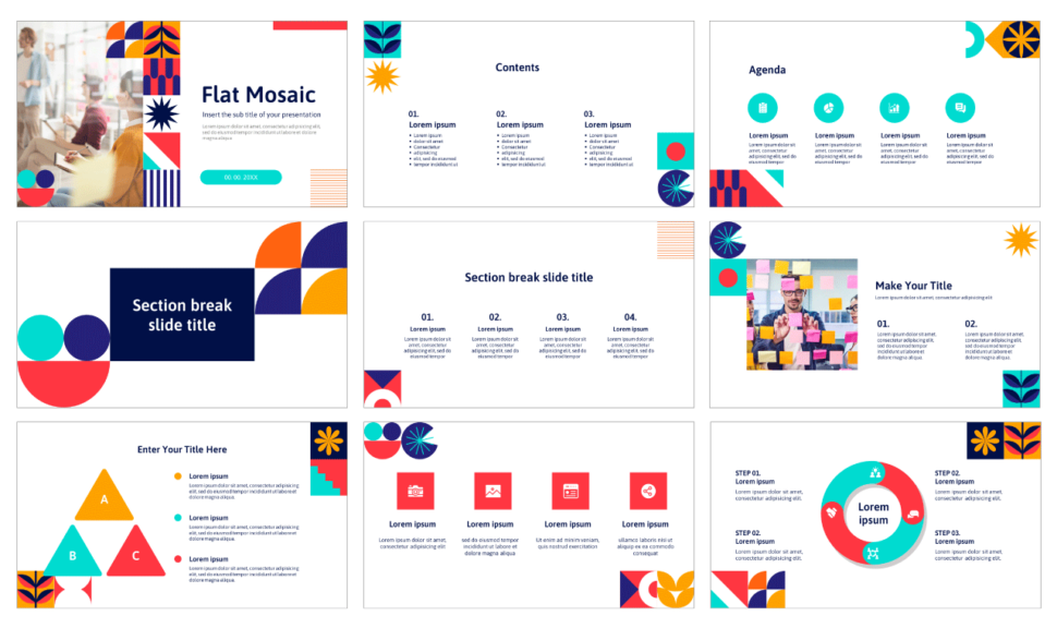 Flat Mosaic Free PowerPoint Template and Google Slides Theme
