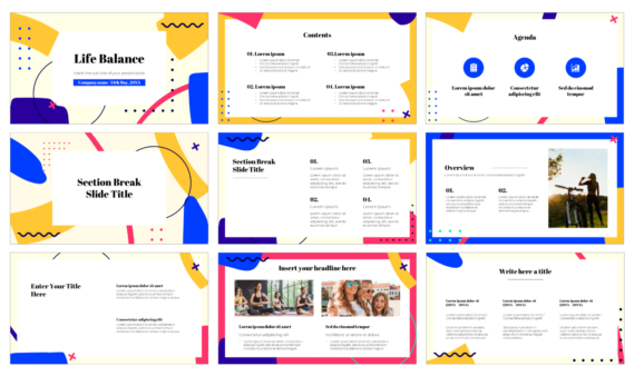 Life Balance Free PowerPoint Template and Google Slides Theme