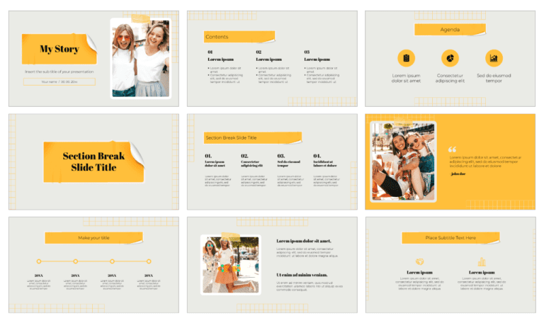 My Story Free PowerPoint Template and Google Slides Theme