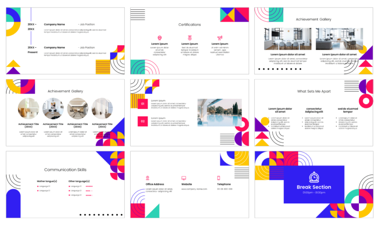 Flat CV Free PowerPoint Template and Google Slides Theme